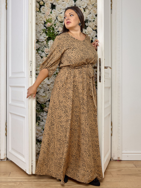 Платье Женский Darissa Fashion коричневый в складку Вечерний ...