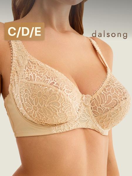 Бюстгальтер Женский DALSONG мягкая чашка на каркасе, на косточках, размер 85C бежевый Полиамид ...