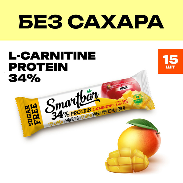 Протеиновые батончики 15 шт Манго без сахара Smartbar/батончики купить на OZON по низкой цене ...