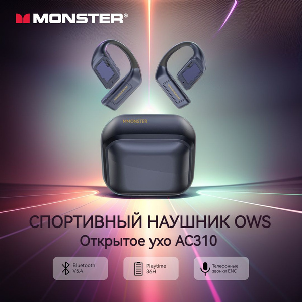 Спортивная гарнитура Monster MH22179 OWS Bluetooth IPX5 ...