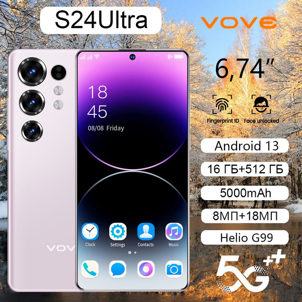 Смартфон vove AA8-S24Ultra 256 ГБ 16 ГБ Фиолетовый IPS 2 SIM купить c доставкой на OZON по ...