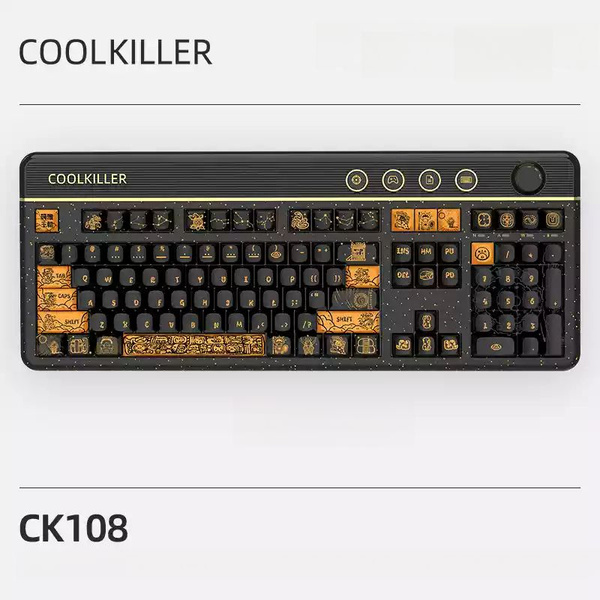 CoolKiller Клавиатура беспроводная CK108, Английская раскладка, черный, золотой купить на OZON ...