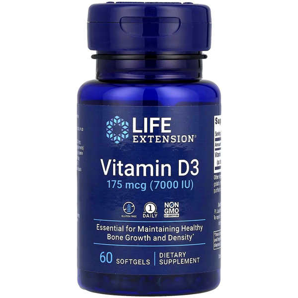 Vitamin D3 175 mcg (7000 IU) 60 softgels Life Extension США / Витамин ...