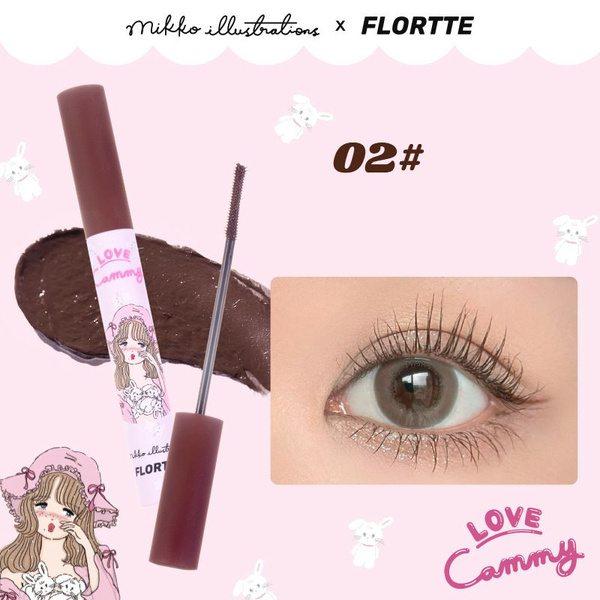 FLORTTE Lash Mascara Натуральная водостойкая утолщающая удлиняющая тушь ...