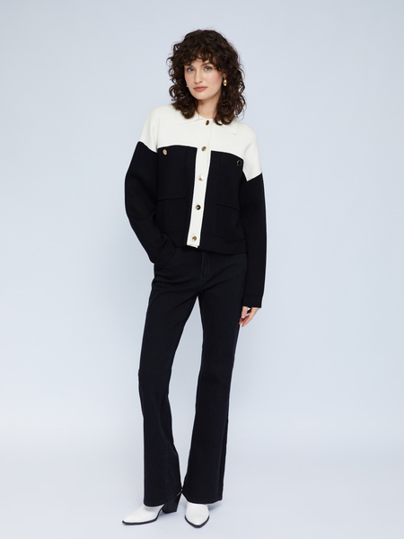 Кардиган Женский Zolla черный Вискоза, Нейлон, размер 50 Длинный Китай купить c доставкой на ...