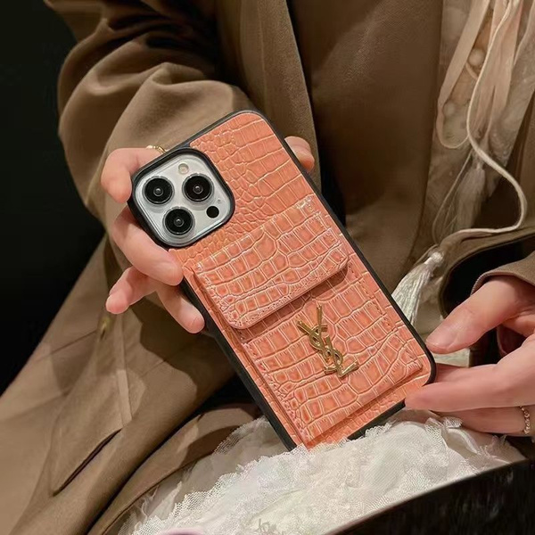 YSL Croco Case для iPhone 14 Эксклюзивный дизайн с крокодиловым ...