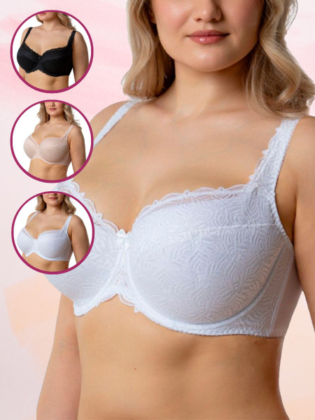 Бюстгальтер Женский LENGY дублированная чашка, мягкая чашка на каркасе, размер 85C белый ...
