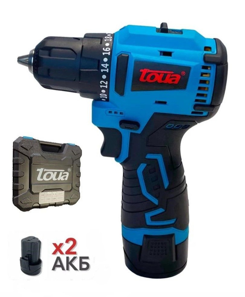 TOUA Шуруповерт, 12 В, 40 Нм, 2 АКБ купить на OZON по низкой цене (1845129213)
