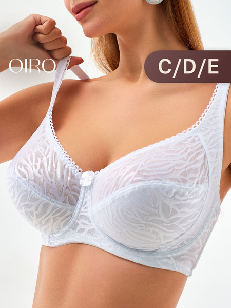 Бюстгальтер Женский OIRO мягкая чашка на каркасе, на косточках, размер 90E белый Полиамид ...