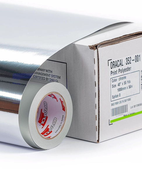 Пленка самоклеящаяся Oracal 352 F001 23 мк 1*50 м хром, глянцевая ...