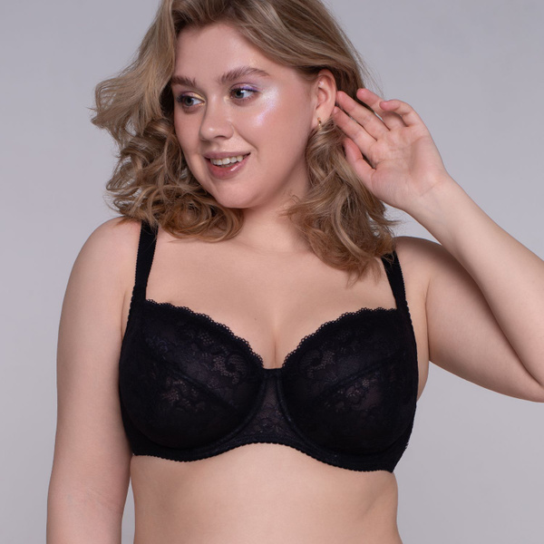 Бюстгальтер Женский Tribuna высокая закрытая чашка, классическая чашка, размер 70E черный ...