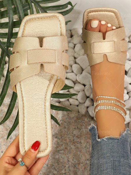 Шлепанцы Женский Feabrate, размер 38 Квадратный нос T (узкая) Без застёжки Лето купить c ...