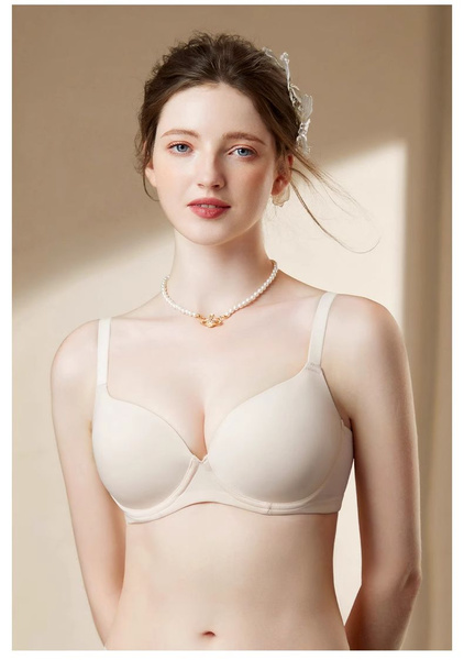 Бюстгальтер Женский RUNNRUSH на косточках, мягкая чашка на каркасе, размер 80C бежевый Нейлон ...