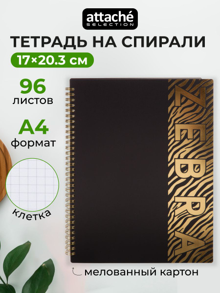 Тетрадь Attache Selection, A4, 96 листов, в клетку, на спирали купить на OZON по низкой цене ...