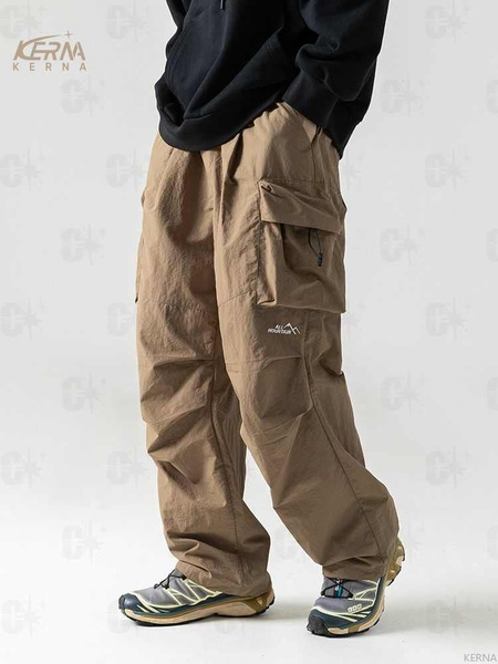Брюки Мужской KERNA хаки Нейлон Повседневный, размер 48 Эластичная прямой На любой сезон Карманы ...