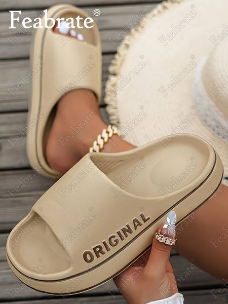 Шлепанцы Женский Feabrate, размер 39 EVA Водоотталкивающая пропитка, Круглый нос R (средняя) Без ...