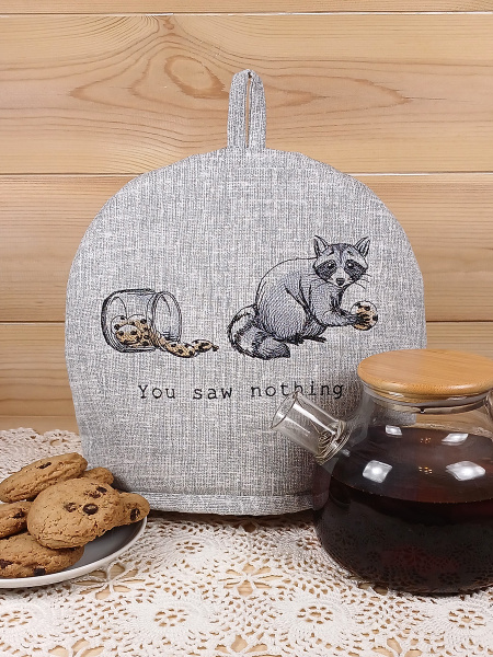 Грелка на чайник, 25x29, 1 шт, серый, светло-серый, Хлопок, Рогожка купить c доставкой на OZON ...