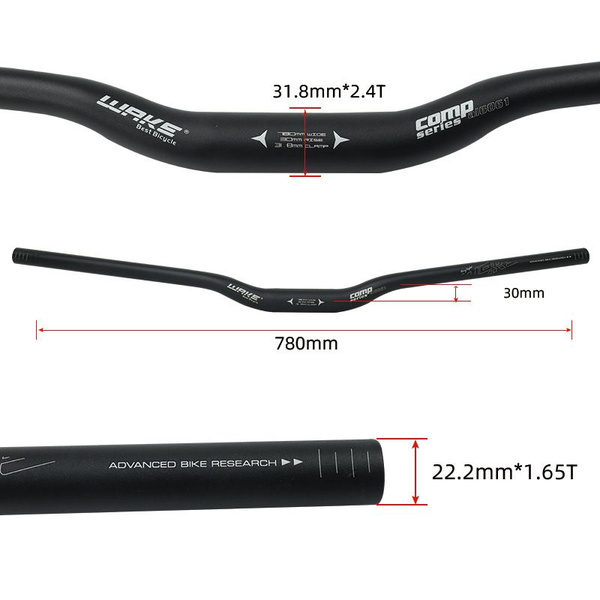 Руль велосипедный Wake Comp Series 31.8мм, ширина 780мм, подъем 30мм ...