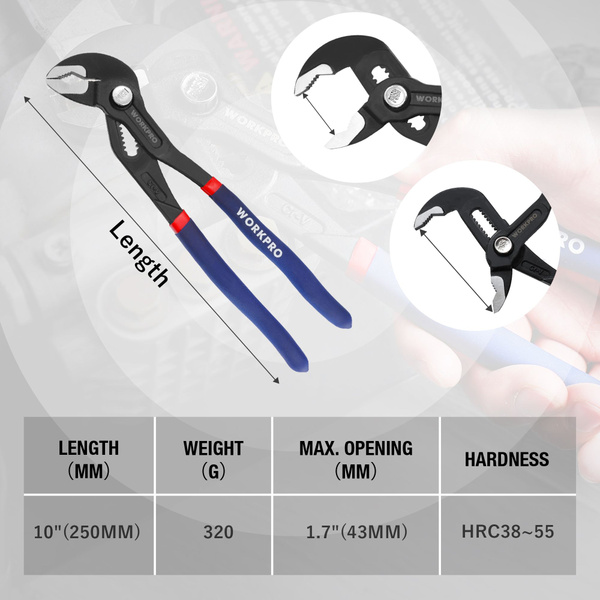 WORKPRO 10" Быстрорегулируемые изогнутые клещи для пазовых соединений купить на OZON по низкой ...