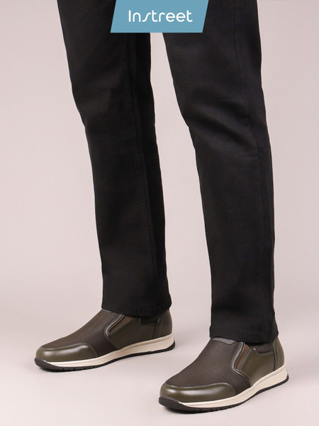 Слипоны Мужской Instreet Текстиль, Искусственная кожа, размер 45 7 На любой сезон Без каблука ...