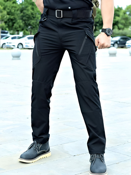 Брюки Мужской BOST карго, зауженные черный Softshell Повседневный, размер 54, 56 Молния ...