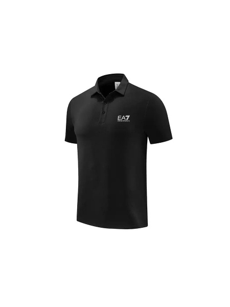 Поло Мужской EA7 черный Короткий, размер 54, 56 Хлопок Спортивный купить c доставкой на OZON по ...