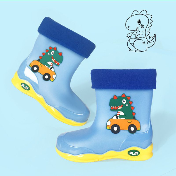Сапоги резиновые Девочки Мальчики прозрачный синий бархат На любой сезон купить C доставкой на