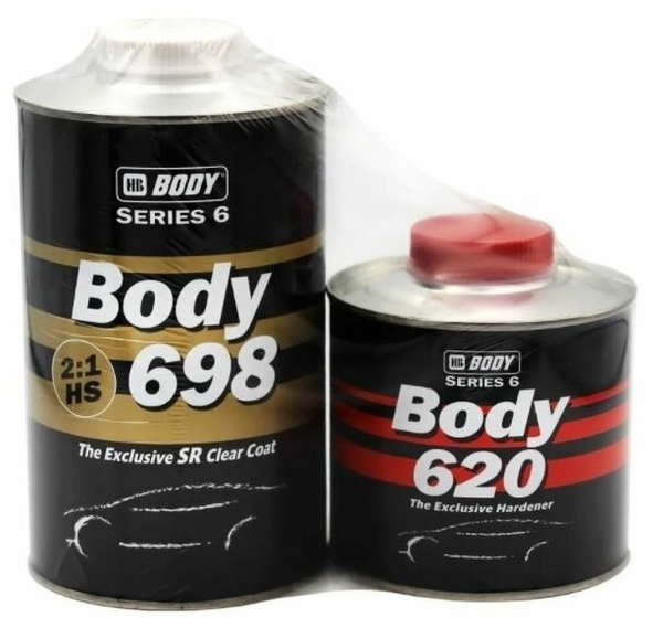 лак BODY 698 SR прозрачный HS 2:1 комплект с отвердителем 1 литров + BODY 620 0.5 литра купить ...