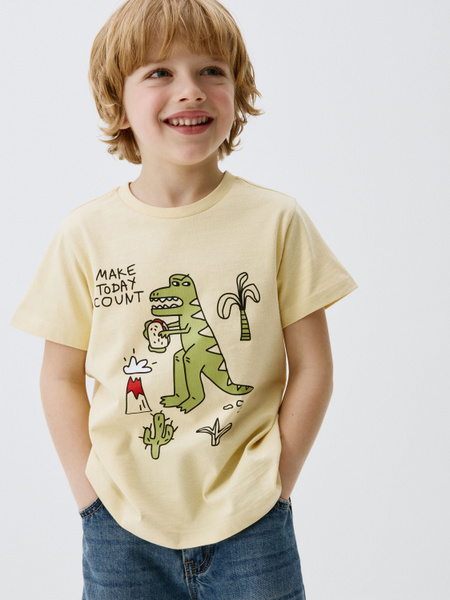 Футболка Мальчики SELA горчичный, размер 116 Повседневный Узбекистан купить c доставкой на OZON ...