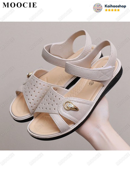 Босоножки Женский MOOCIE Без каблука ABS пластик, Искусственная кожа, размер 40 Толстая подошва ...