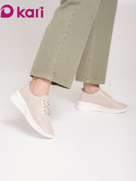 Полуботинки Женский Kari бежевый, размер 38 Лето G Шнурки Платформа купить c доставкой на OZON ...