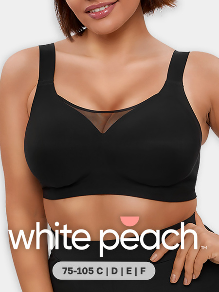Бюстгальтер Женский white peach бесшовный, размер 80E, 80F черный ...