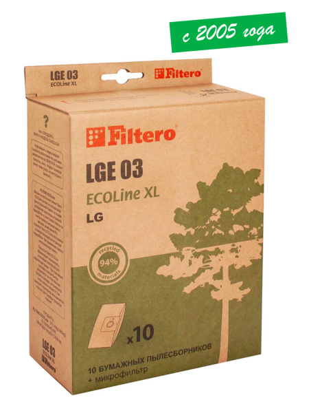 Пылесборники бумажные LGE 03 10 шт. + 1 фильтр совместимы с пылесосами ...