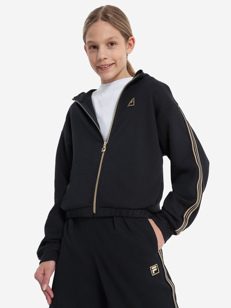 Толстовка Девочки Fila черный сахара Молния Полиэстер, Хлопок, размер 146, 152 Бангладеш купить ...