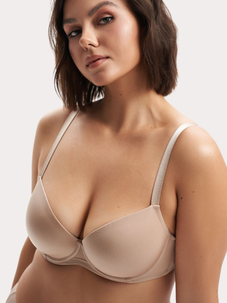Бюстгальтер Женский MILADY на косточках, размер 85B бежевый Полиамид, Эластан Повседневный ...