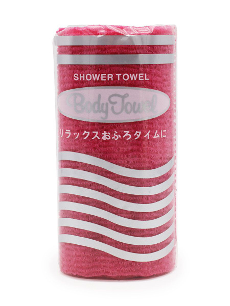 Sungbo Cleamy Мочалка для тела с плетением Волна в рулоне мягкая темно-розовая Roll-Wave Shower ...