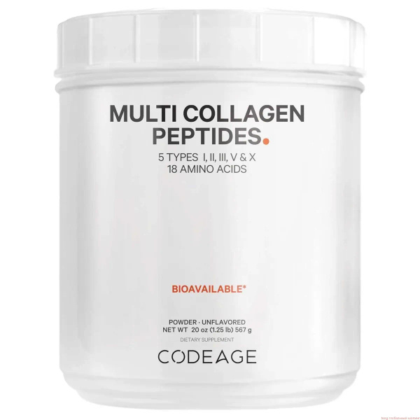CodeAge, коллаген пептиды, 5 типов, Multi Collagen Peptides, без ароматизаторов, 567 г ,ChaoYue ...