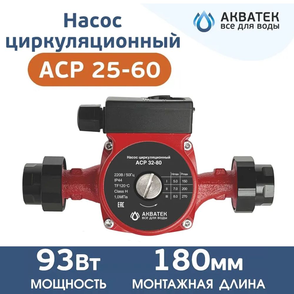Циркуляционный насос АКВАТЕК Всё для воды Акватек 3 тип_1"_6, 220 л/мин ...