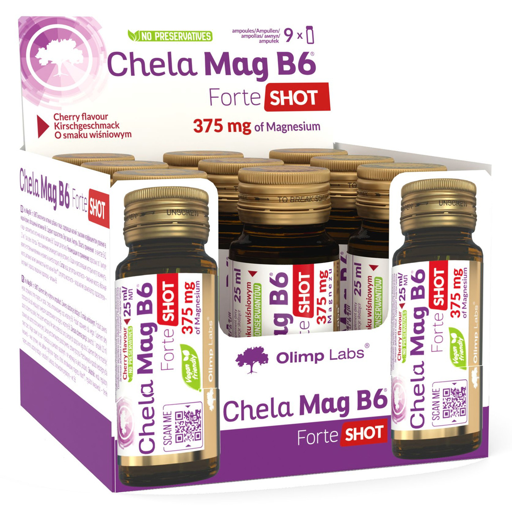 Olimp Labs Chela-Mag B6 Forte Shot 25 мл х 9 ампул Вишня - купить с ...