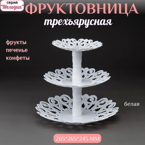 Фруктовница пластиковая/ваза для фруктов/фруктовница 3х ярусная ...