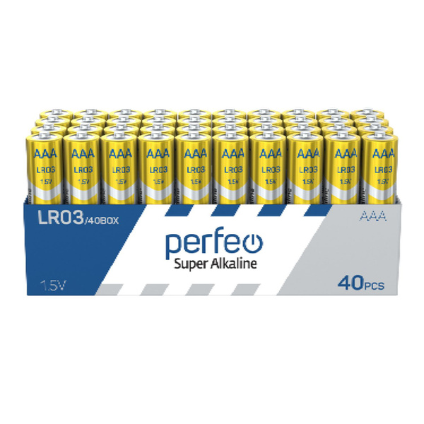 Батарейки Perfeo LR03 AAA Super Alkaline алкалиновые (щелочные) мизинчиковые, 40шт, 1.5V ...