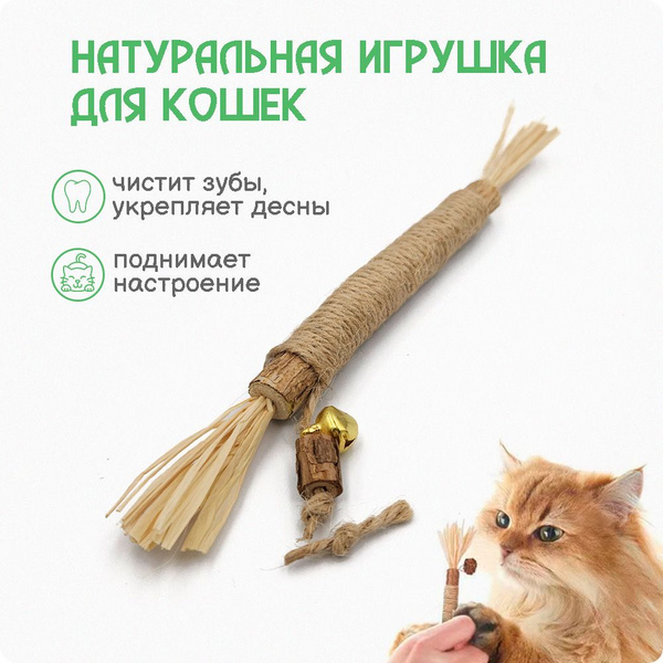 Натуральная игрушка для кошек для чистки зубов / палочки Мататаби с ...