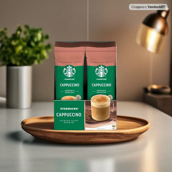 STARBUCKS Кофе растворимый в пакетиках CAPPUCCINO 10 пакетиков, БЕЗ ...