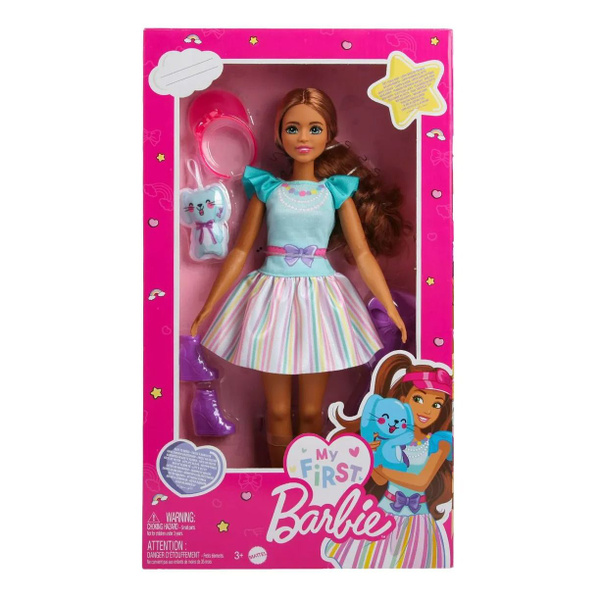 Кукла Mattel My First Barbie Моя первая Барби Брюнетка с зайчиком HLL21 ...