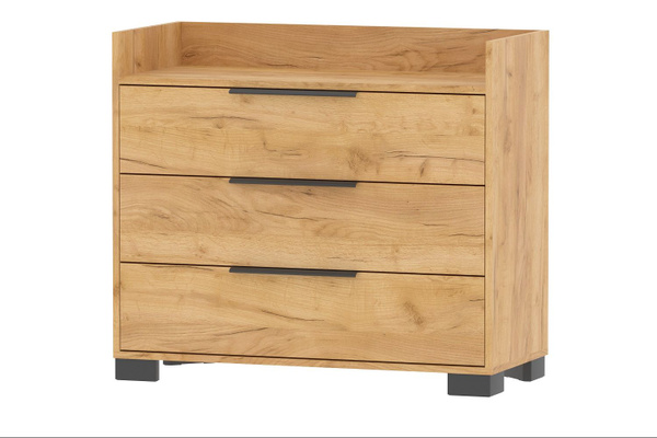 Тумба Комод-тумба 50 см 50 TR\3 P Black_Дуб крафт золотой, 90x40x78.6 ...