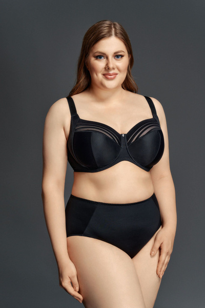 Бюстгальтер Женский Milavitsa, размер 90G черный Эластан, Трикотаж Беларусь Крючки Однотонный ...