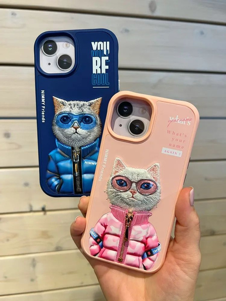 Чехол для iPhone 15 с трехмерной вышивкой / Противоударный чехол ...
