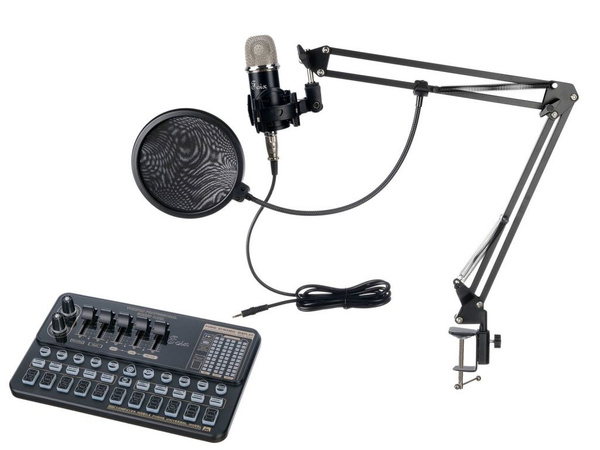 Набор для стрима, конференций, игровой, студийный (микрофон, звуковая карта), Foix V10XPRO+BM900 ...