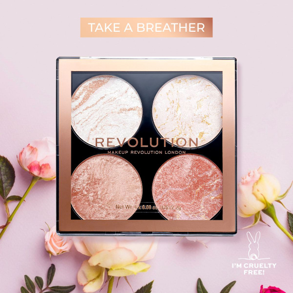 MAKEUP REVOLUTION Палетка хайлайтеров CHEEK KIT, Take A Breather: сухой ...