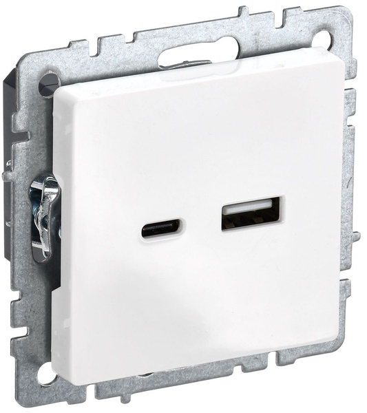 Розетка USB Type A+С 3,1А (Белый), IEK Brite - купить по низкой цене в ...